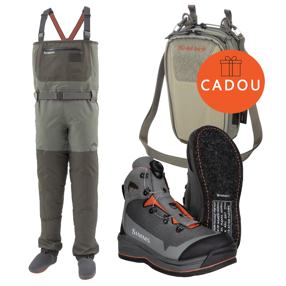 Set waders Simms Freestone, ghete Simms Guide Boa Felt si geanta Simms ...